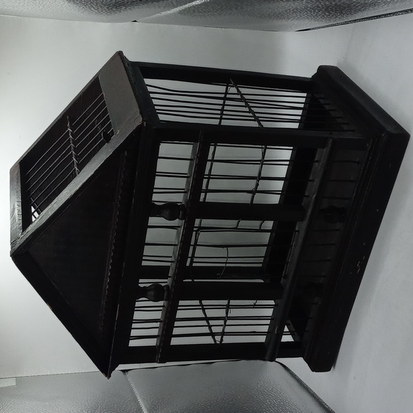 Accents | Vintage Hand Crafted Wood And Metal Display House Case Cage ...